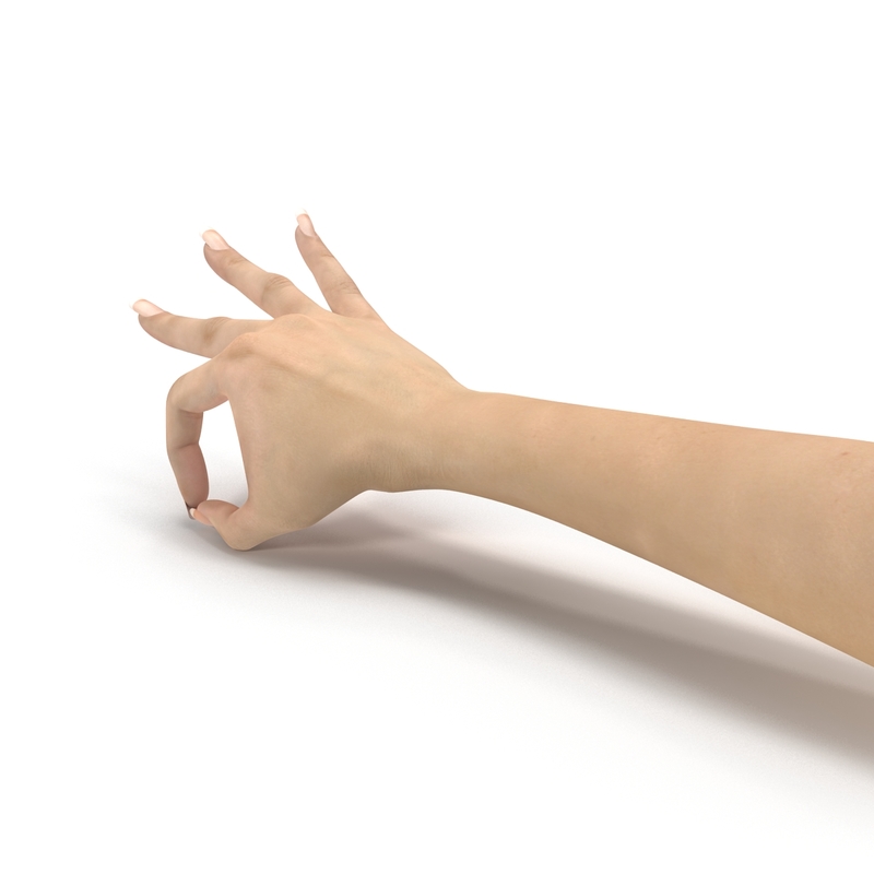 3d female hand 3 pose model