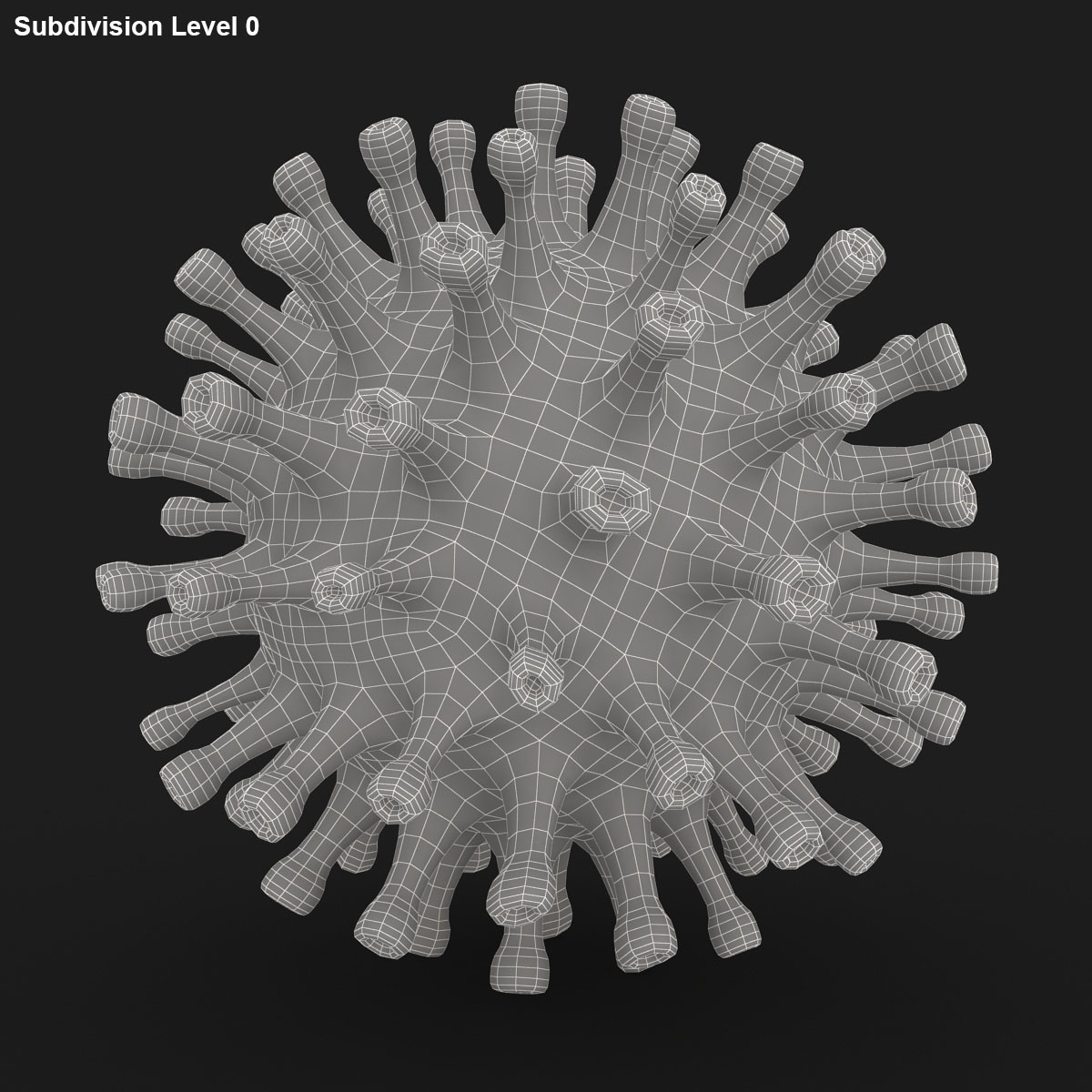 3d model of virus set color 2