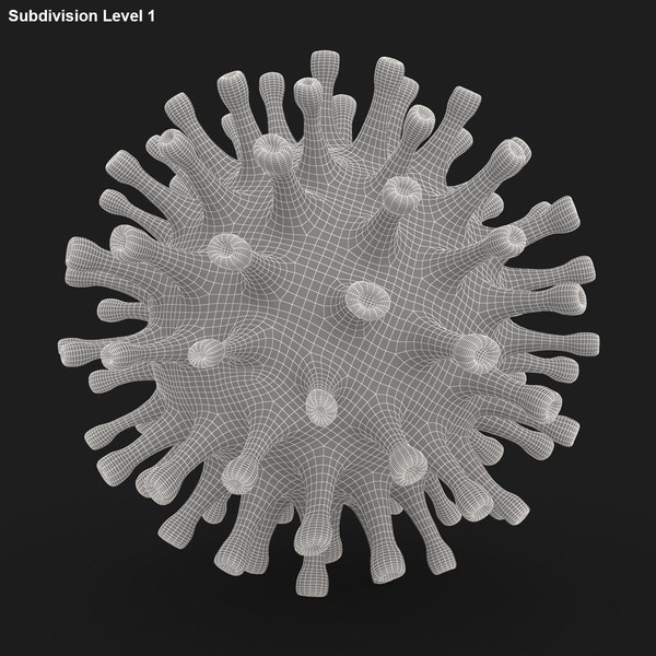 3d model of virus set color 2