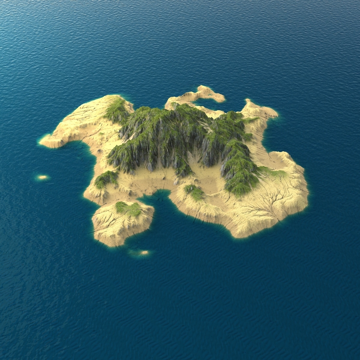 3d realistic tropical island