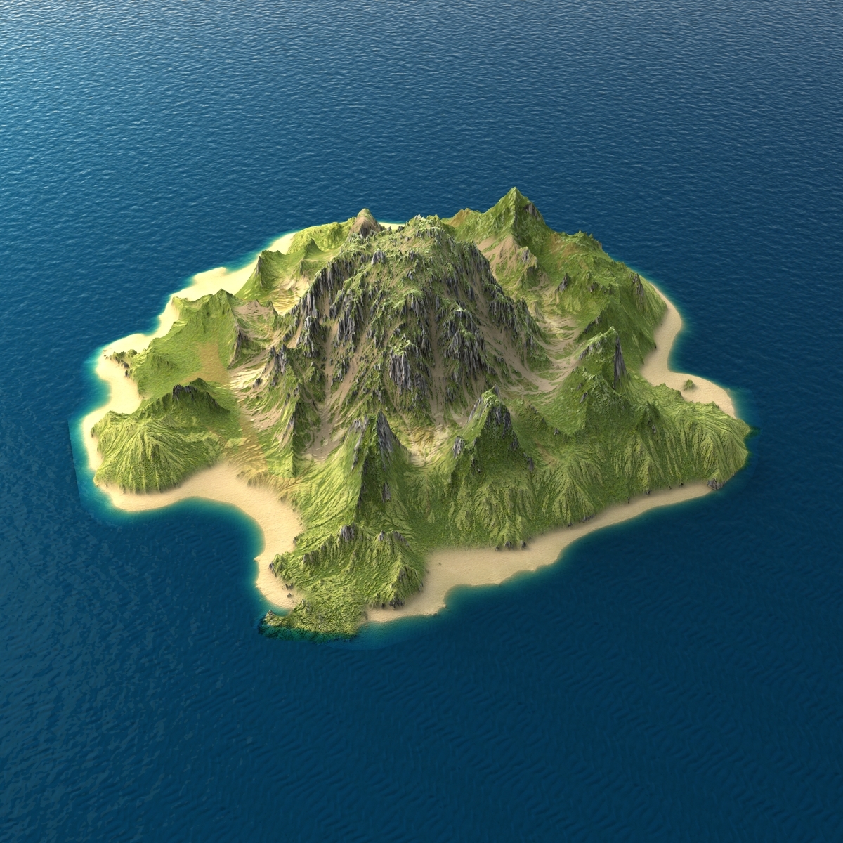 3d realistic tropical island