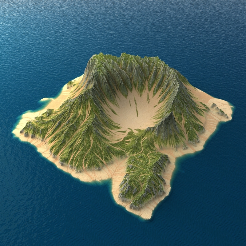 3d realistic tropical island 2 model