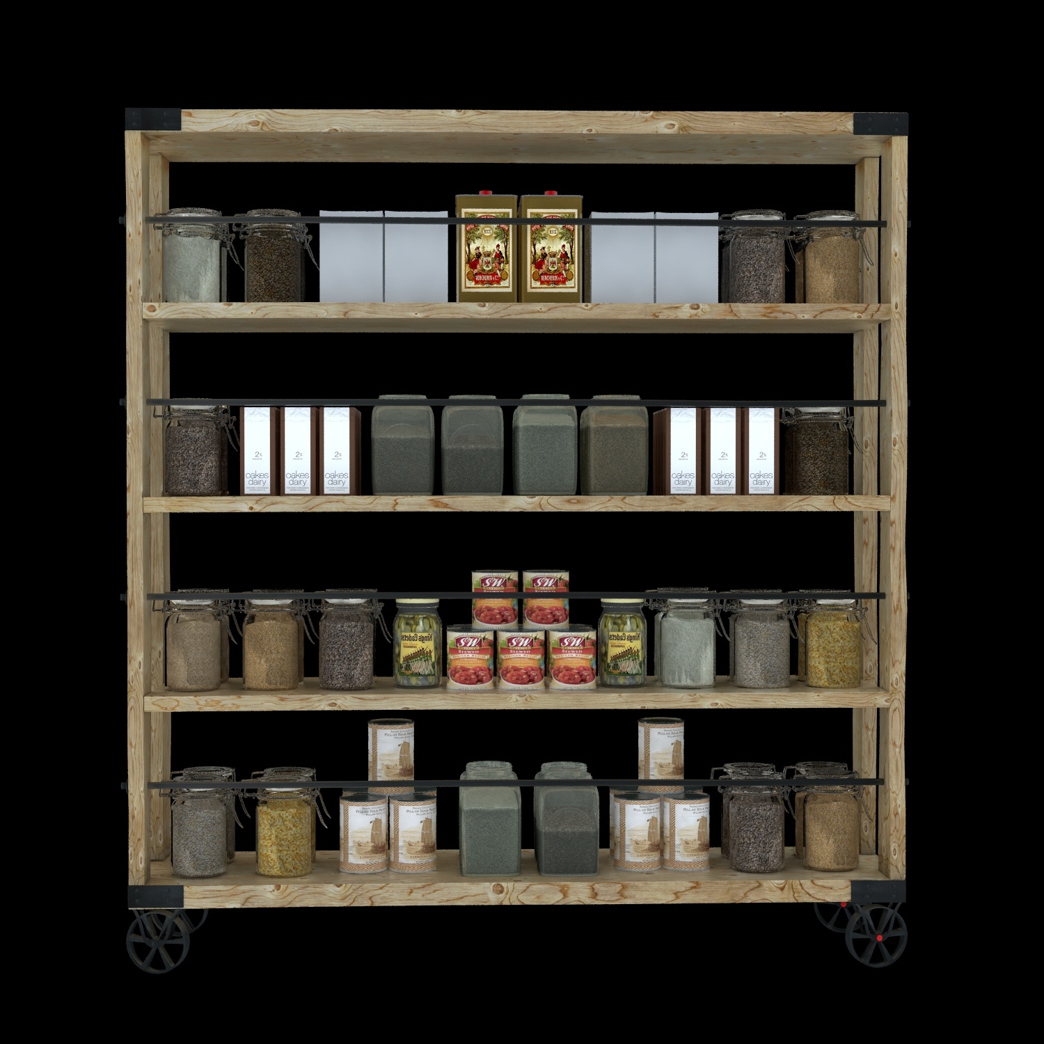 display containing jars 3d model