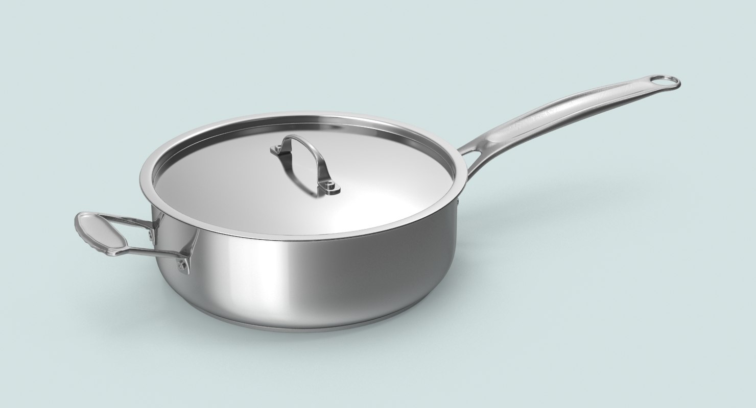 3d model stainless steel large sauce
