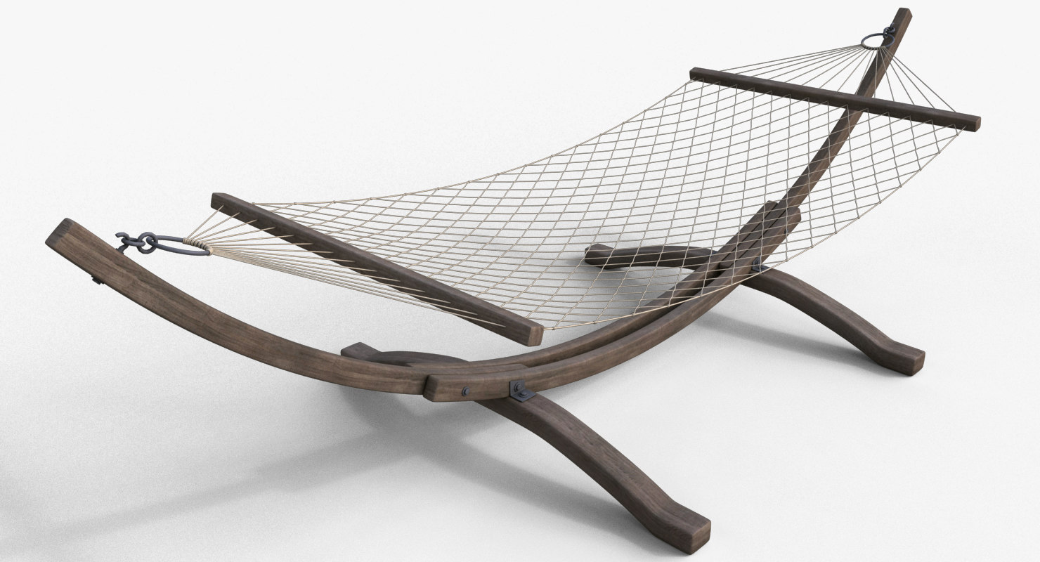wooden hammock 3d obj