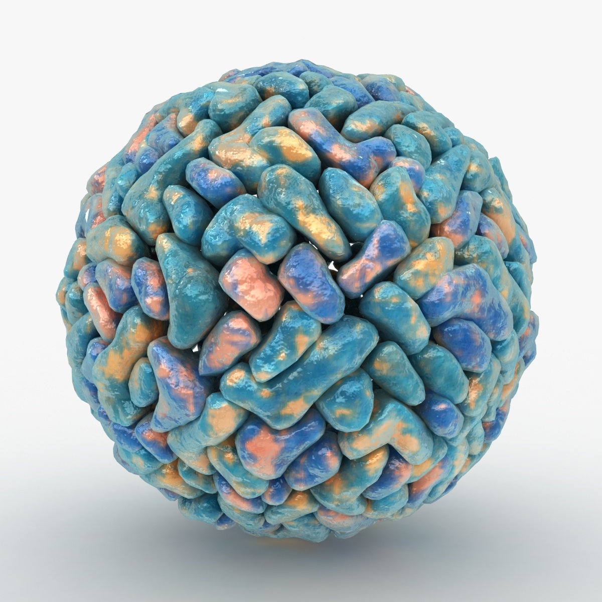 3d model of virus set color 2