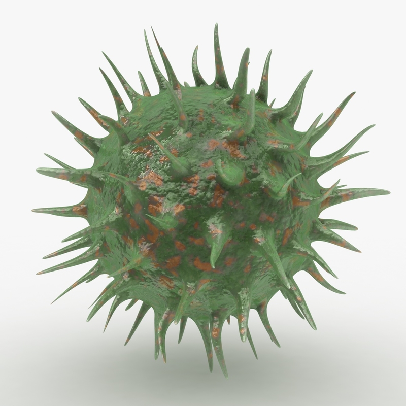 3d model virus set color 3
