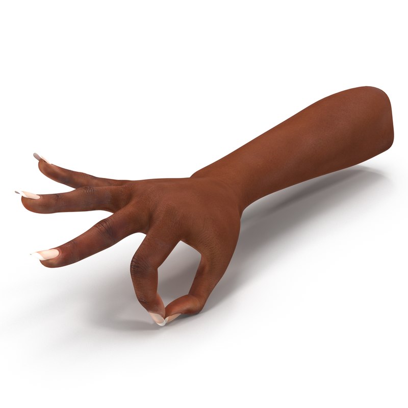 3d female hand african american model