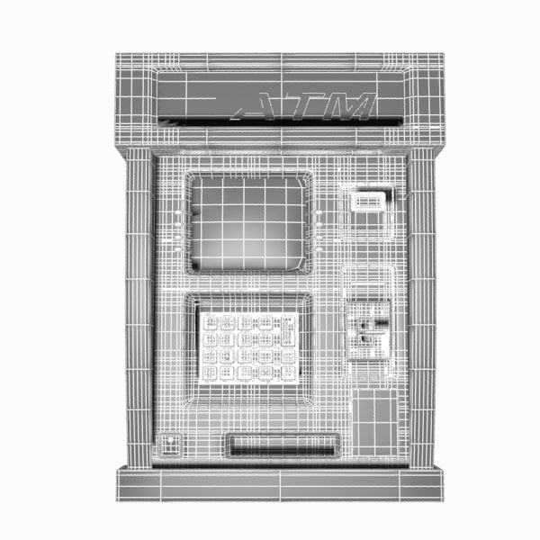 3d atm machine cartoon