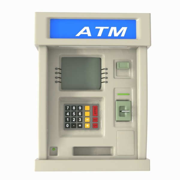 3d atm machine cartoon