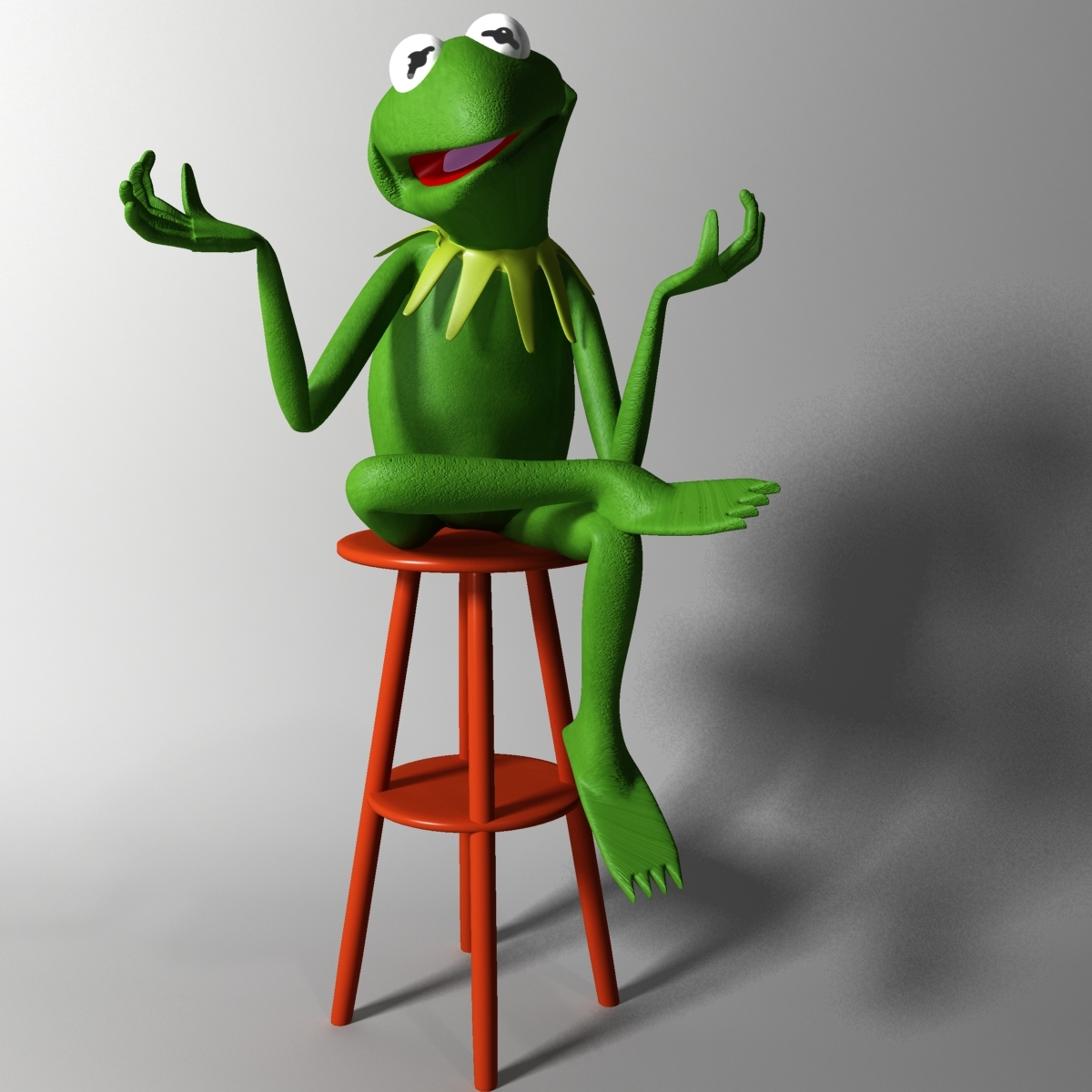 frog kermit rigged 3ds
