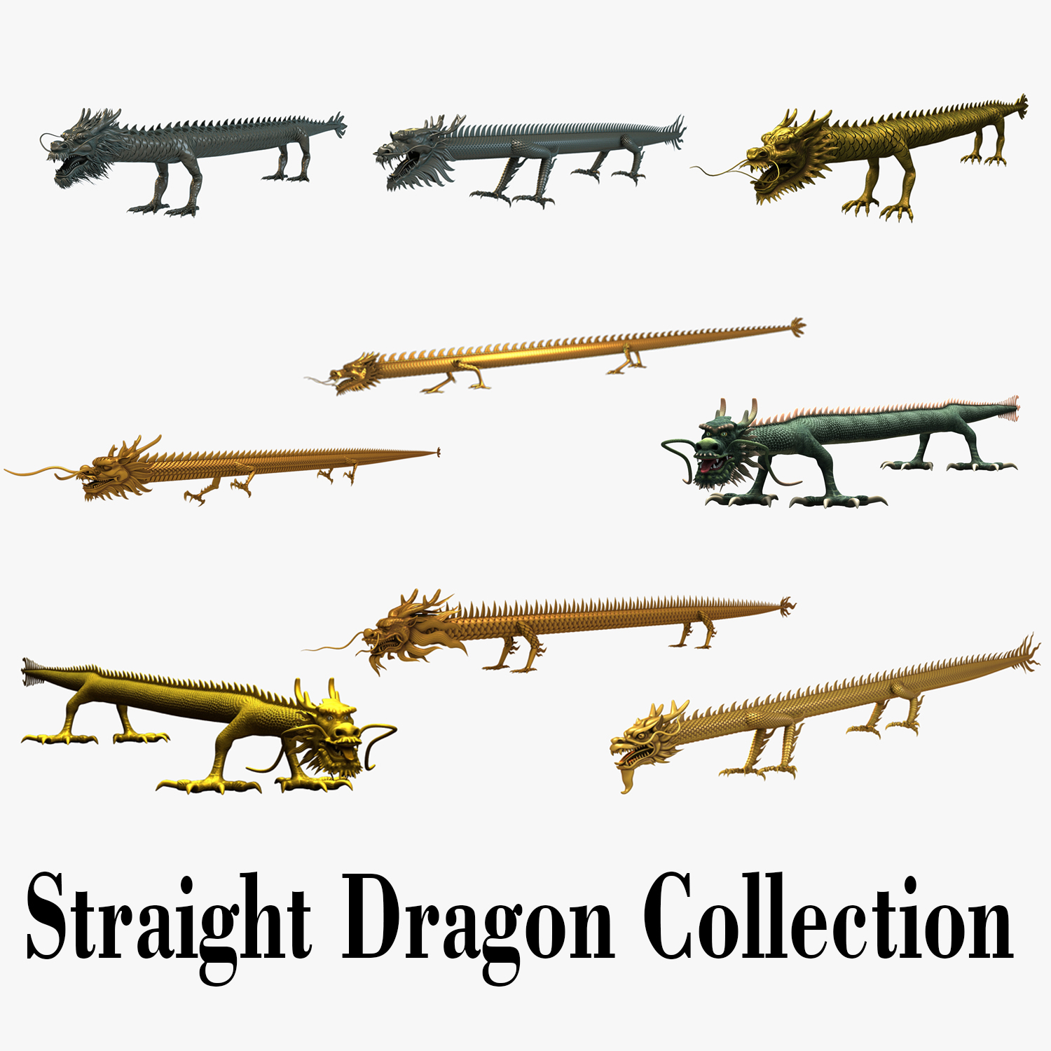 3d chinese straight dragon