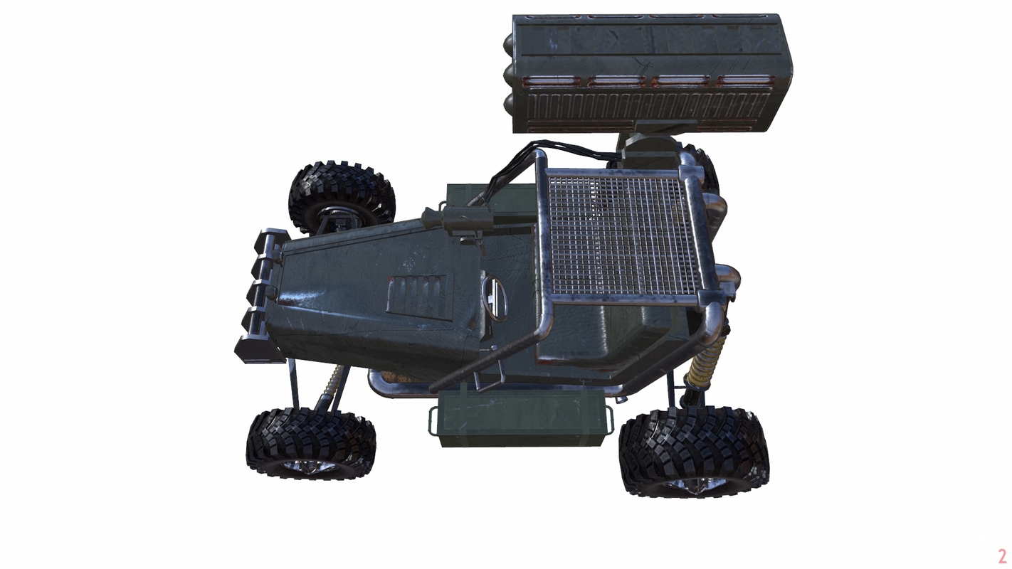 3d desert combat rocket buggy model