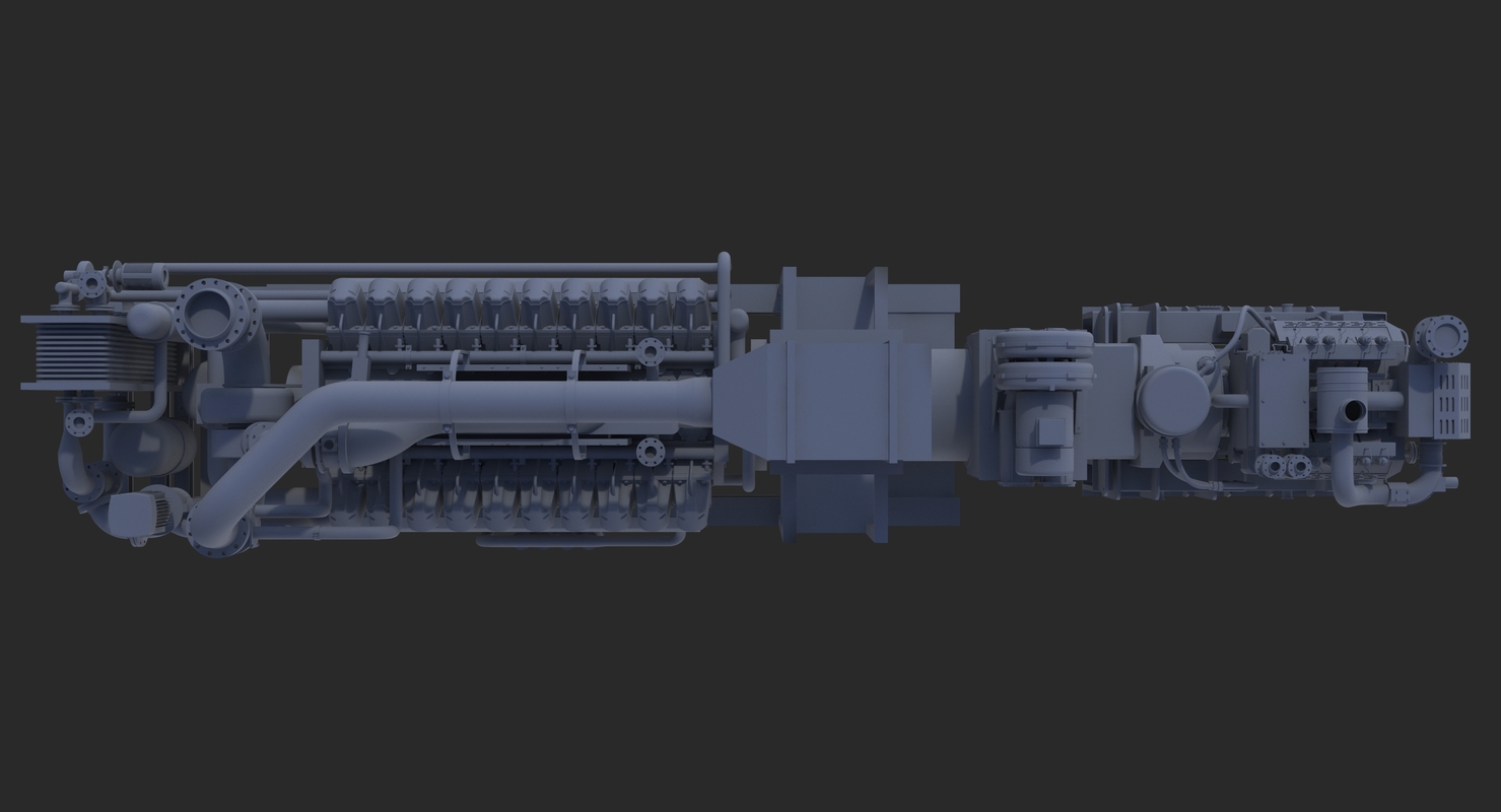 gasoline industrial engine 3d model