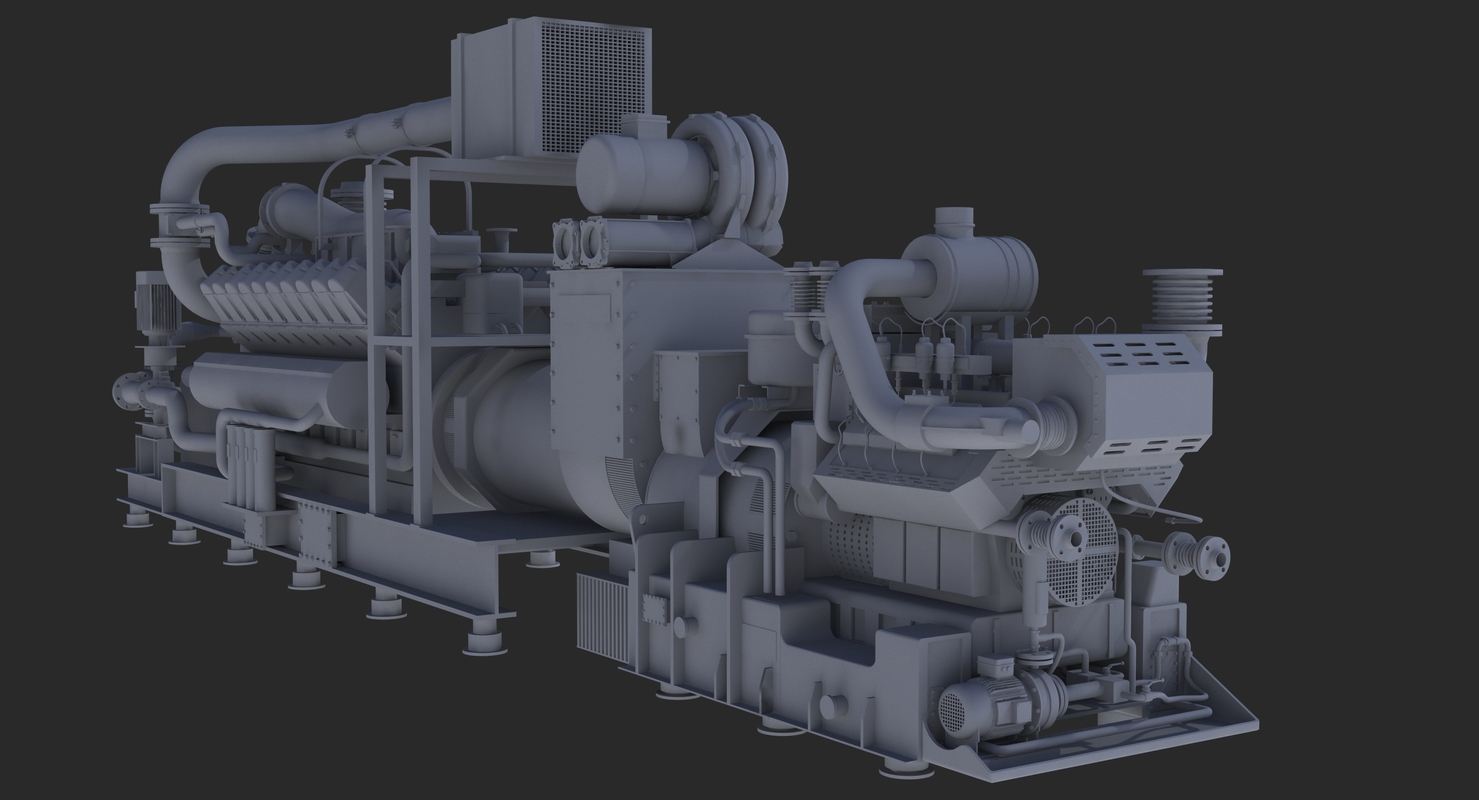gasoline industrial engine 3d model