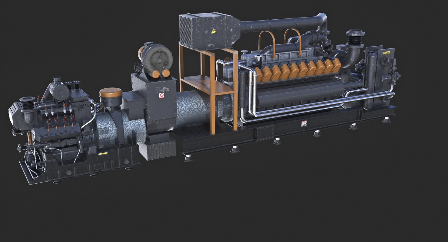 gasoline industrial engine 3d model