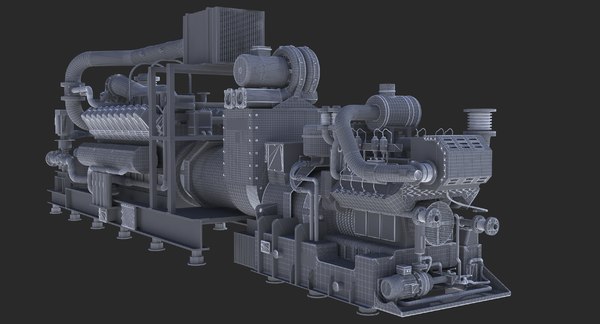gasoline industrial engine 3d model