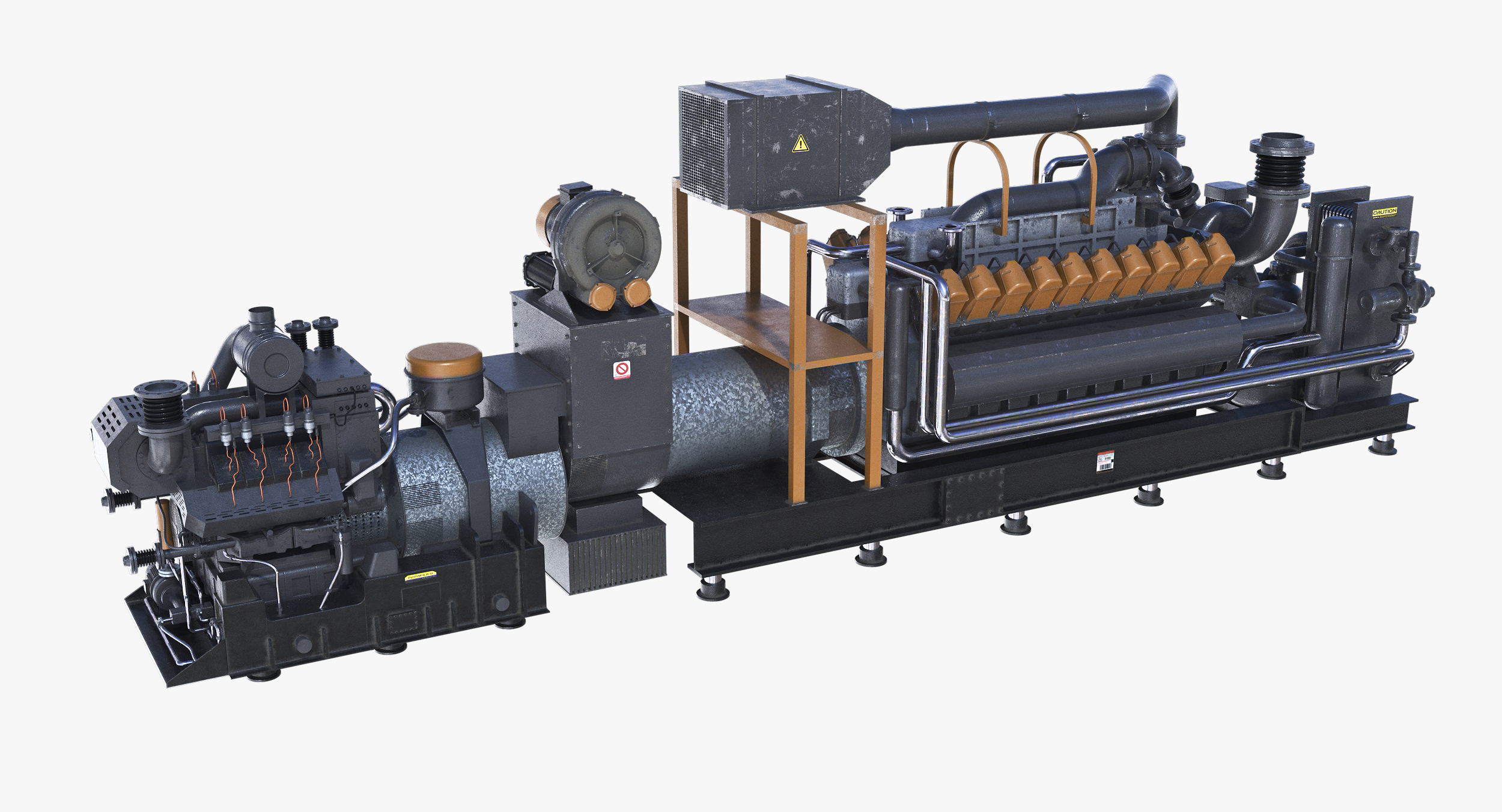 gasoline industrial engine 3d model