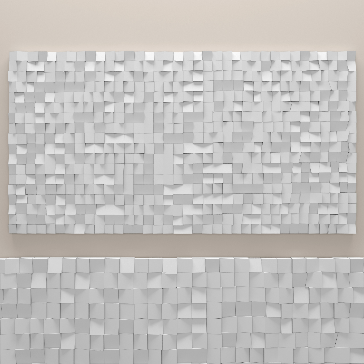 3d model wood wall mosaic
