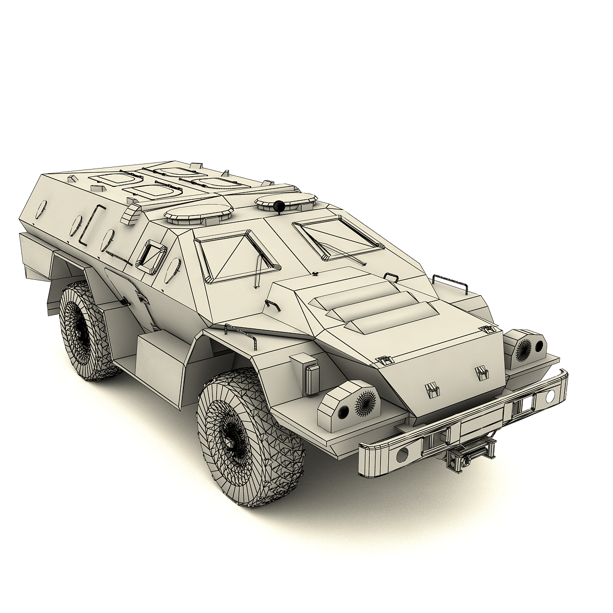3d model armored vehicle lightly