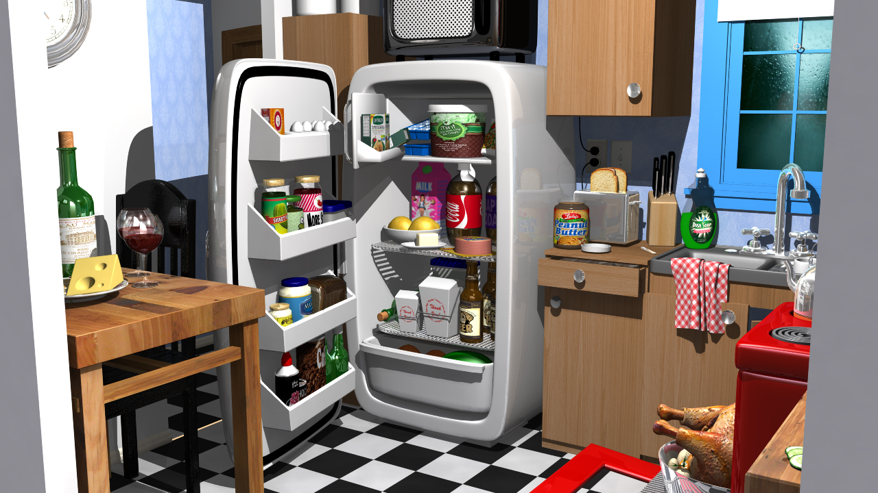 3d model of cartoon kitchen