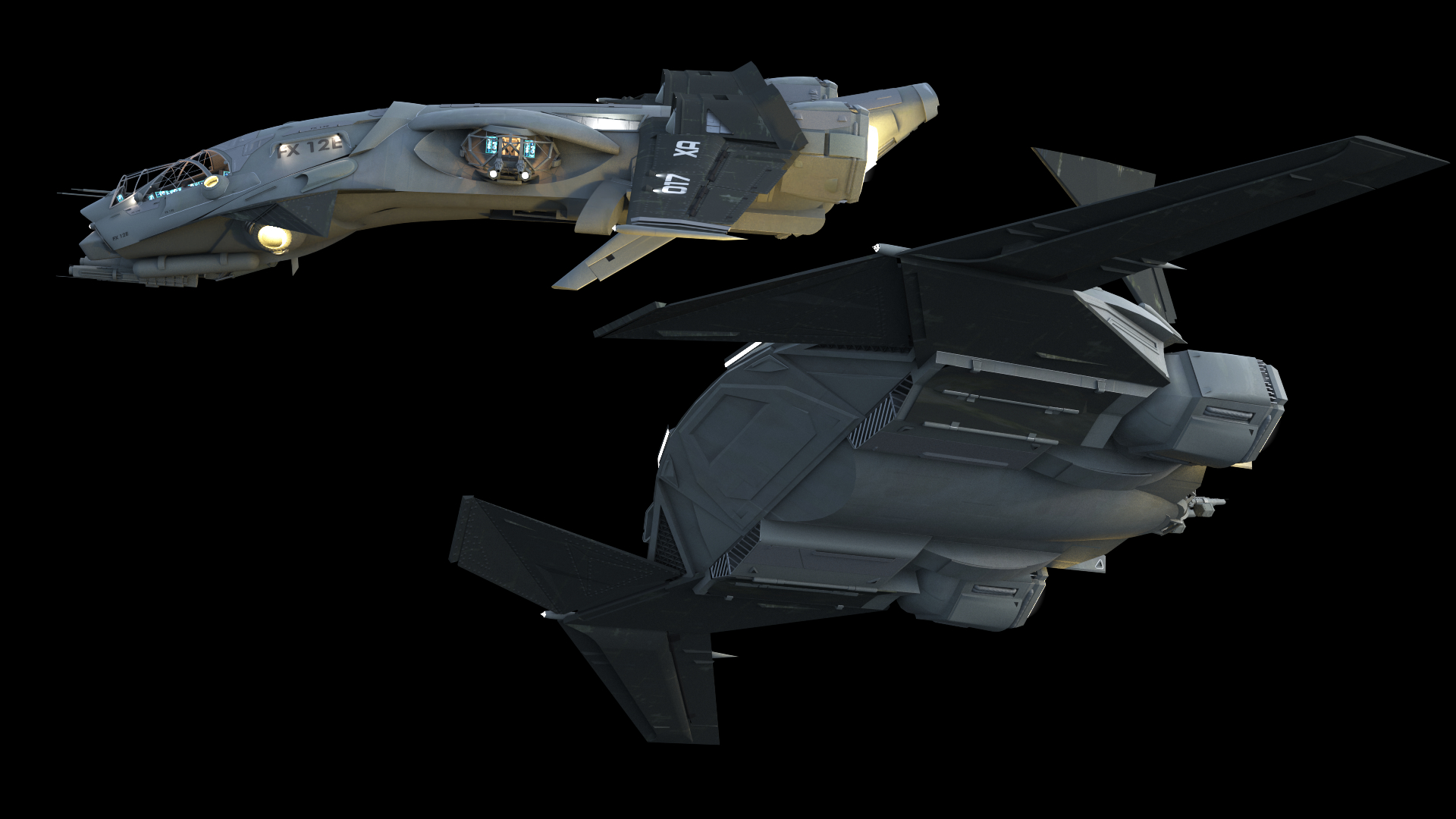 spaceship dropship drop 3d max