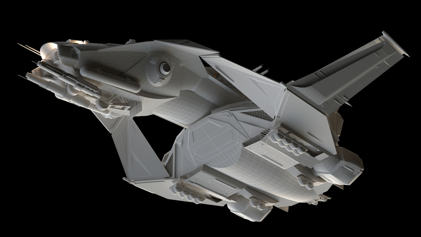 spaceship dropship drop 3d max