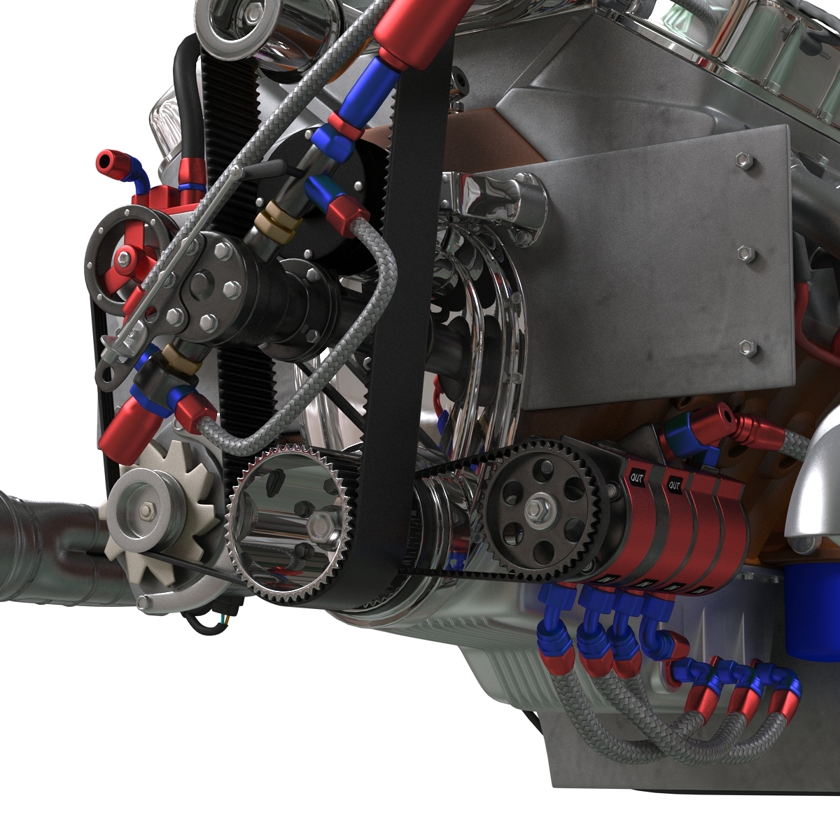 3d car engine blower model