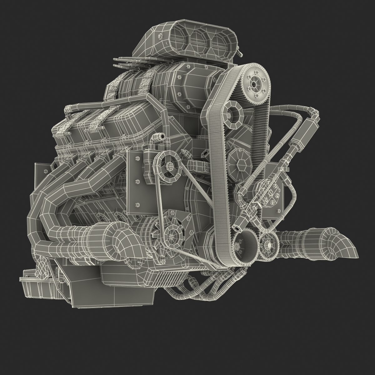 3d car engine blower model