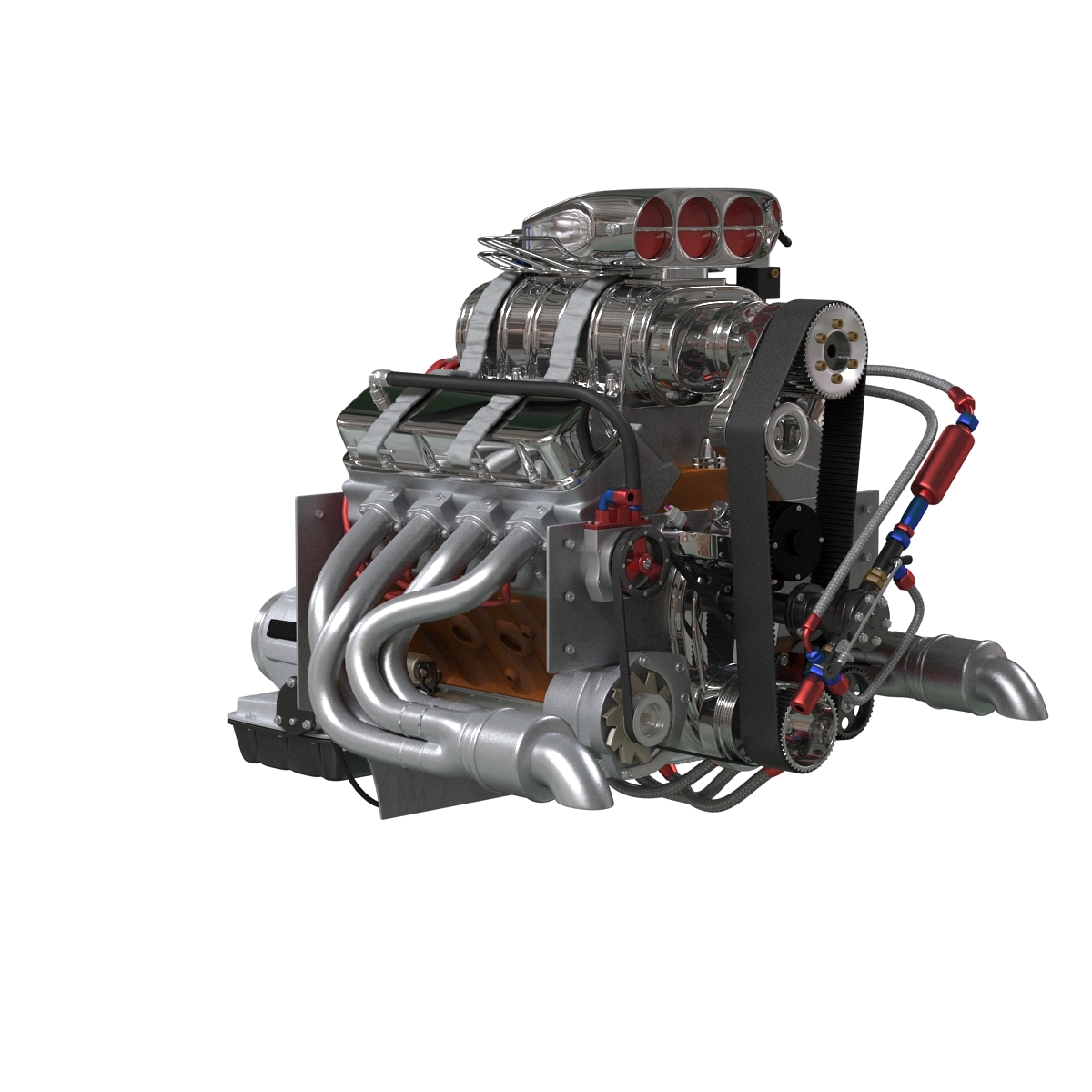 3d car engine blower model