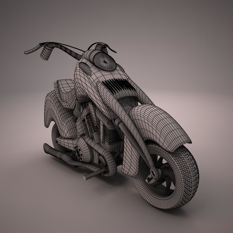 cartoon motorcycle 3d fbx