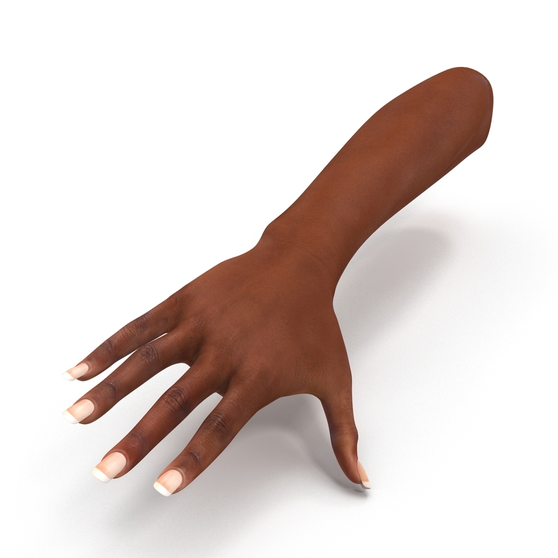 3d female hand african american model