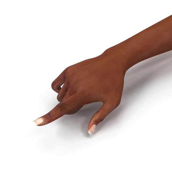3d female hand african american model