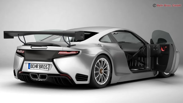 generic sports car gt 3d model