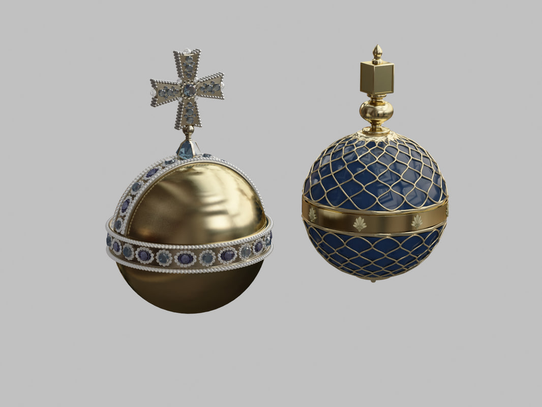 3d model royal scepters