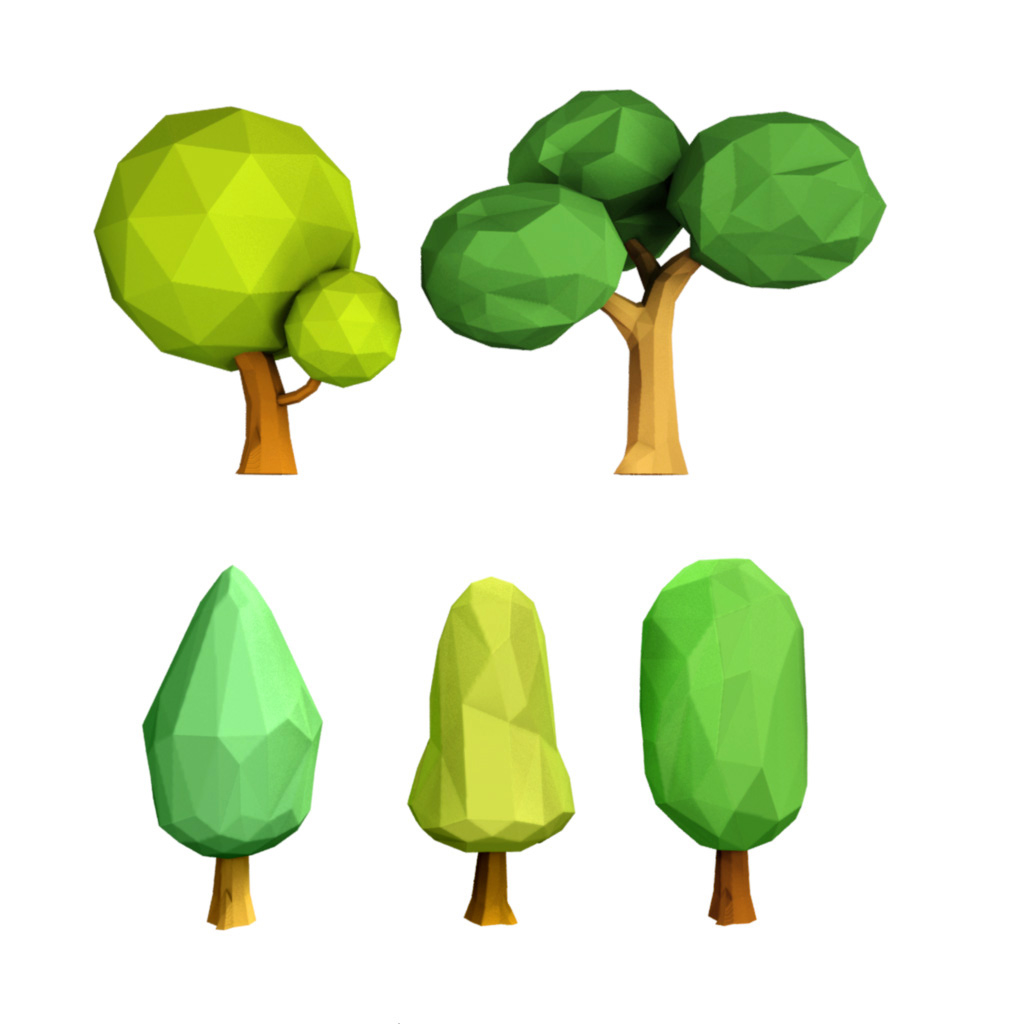 3d model cartoon tree