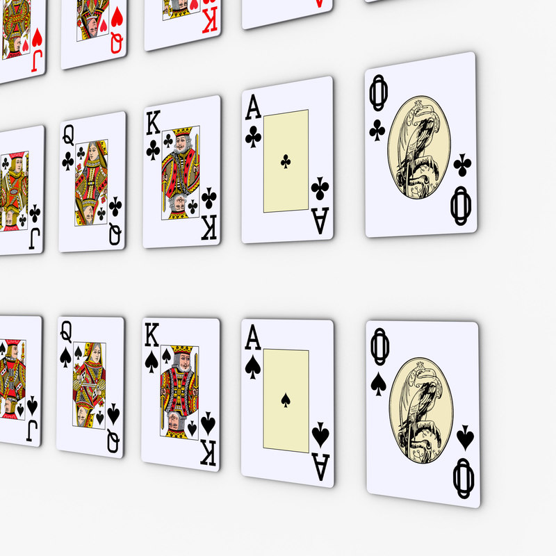 deck poker cards pocker 3d model