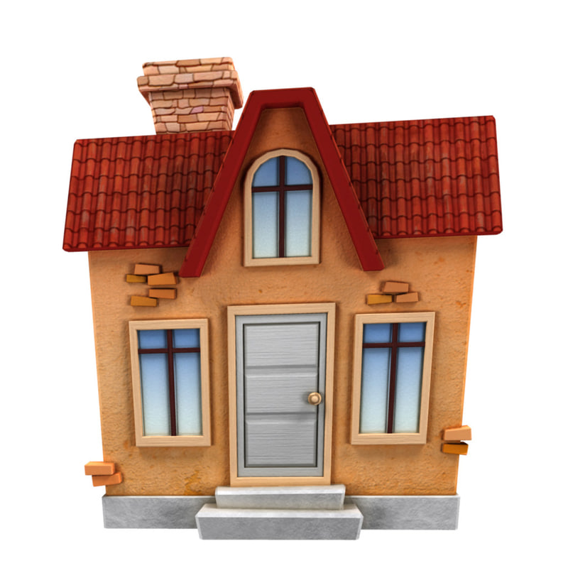 3d cartoon buildings model