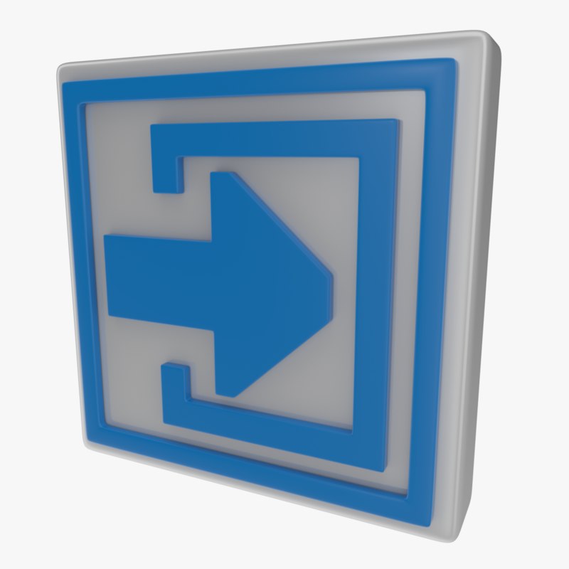 icon exit sign obj