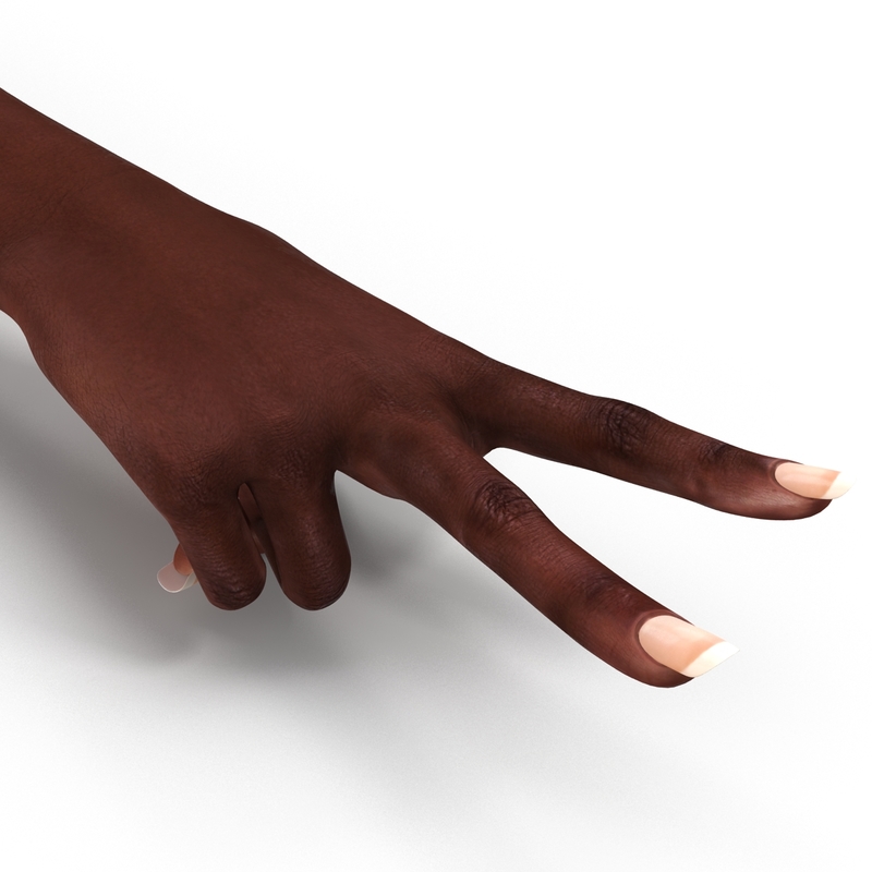 female hand african american 3d model