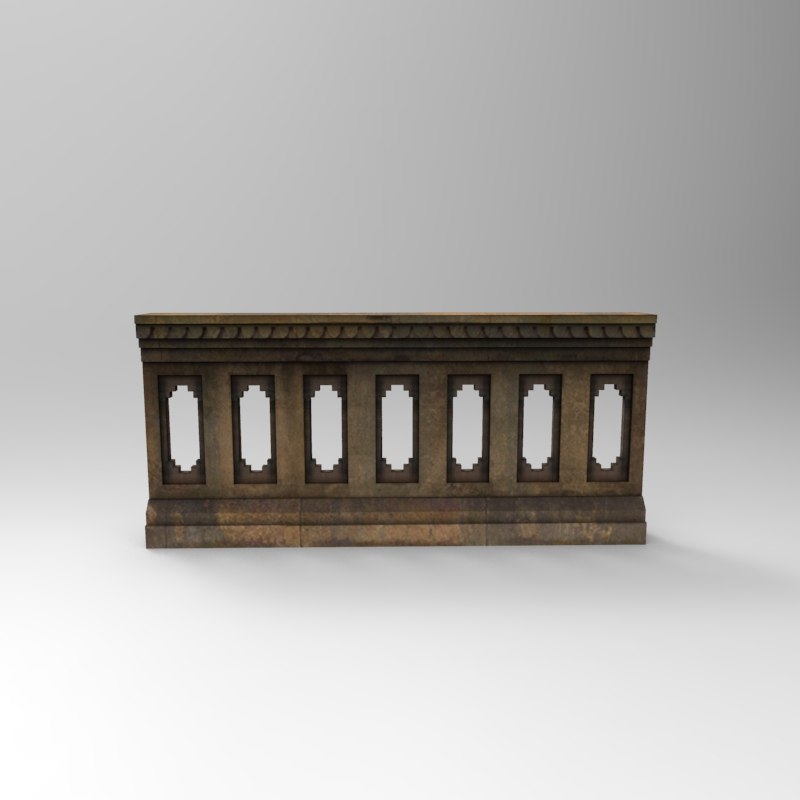 stone railing 3d model