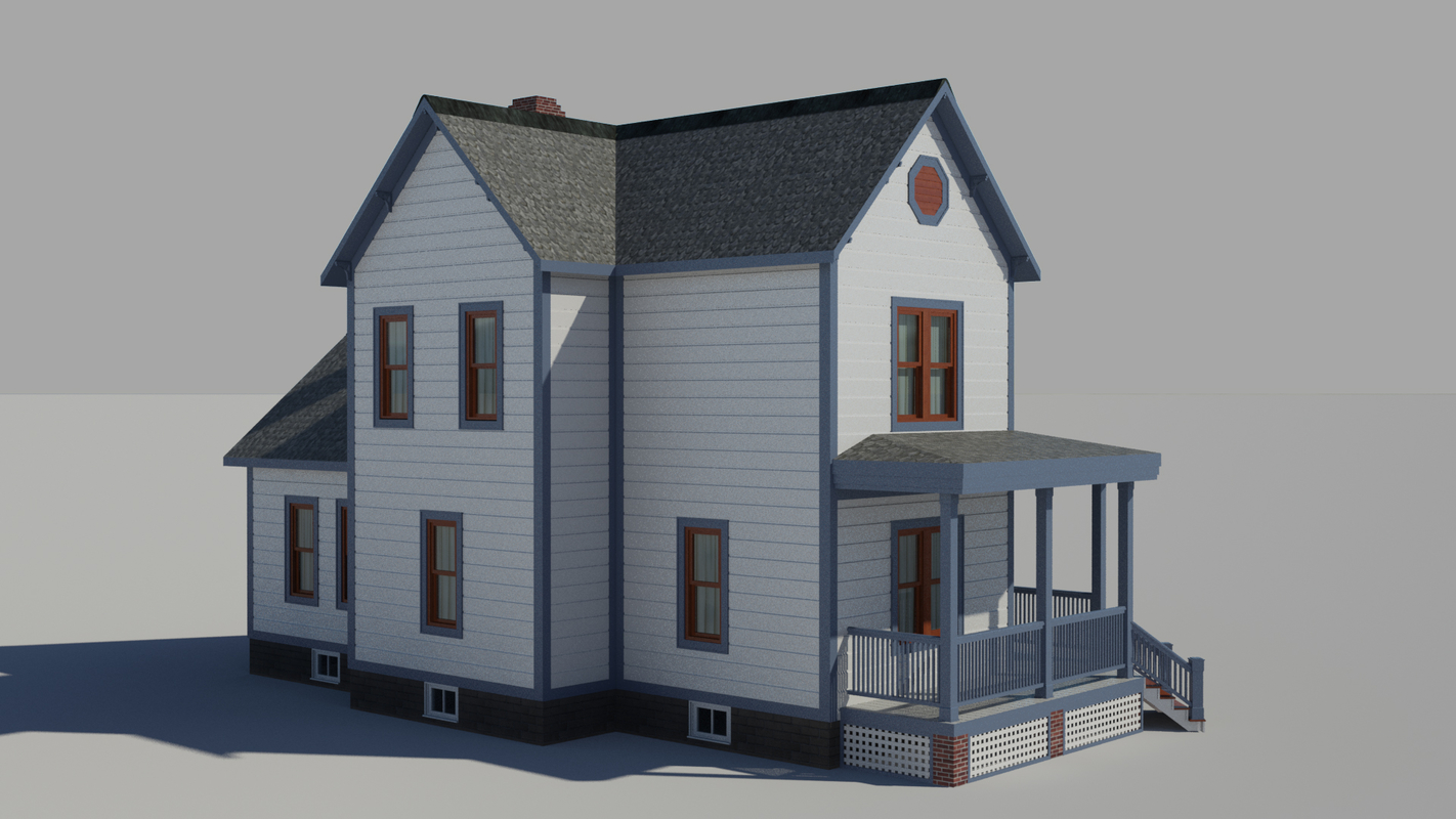 craftsman kit house 3d model