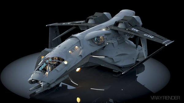 spaceship dropship drop 3d max