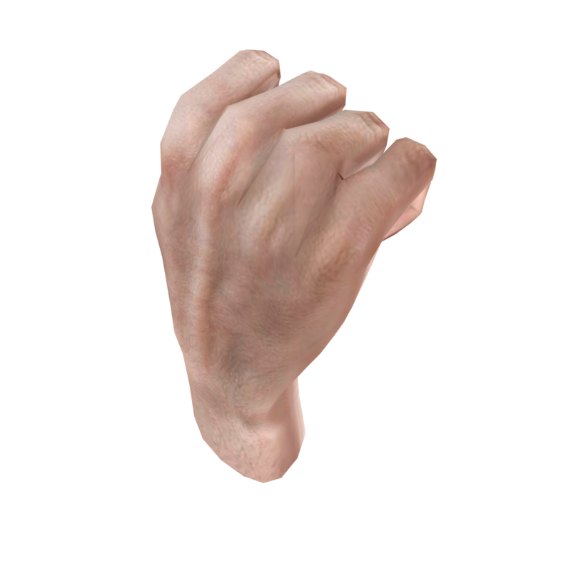 3d hand base mesh low-poly