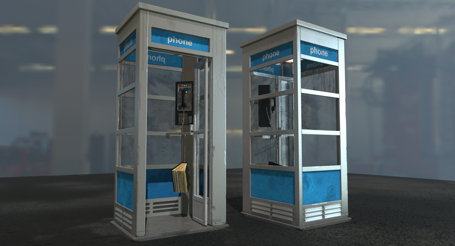 phone booth 3d model