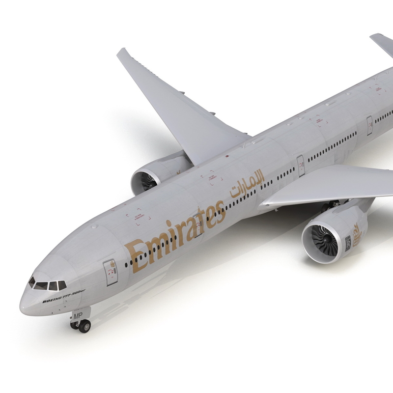 boeing 777-300er emirates airlines 3d model