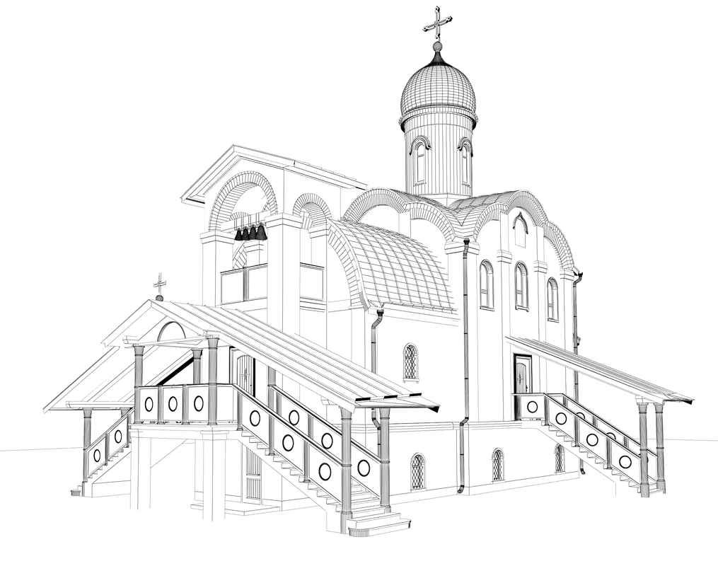 3d model of orthodox church
