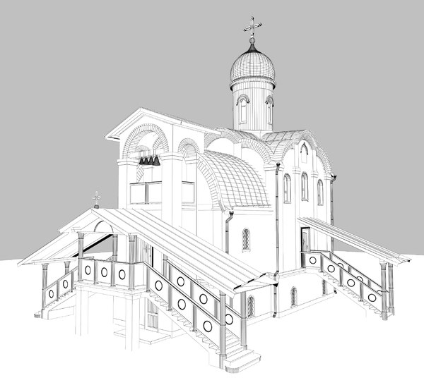 3d model of orthodox church