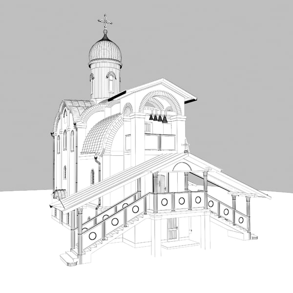 3d model of orthodox church