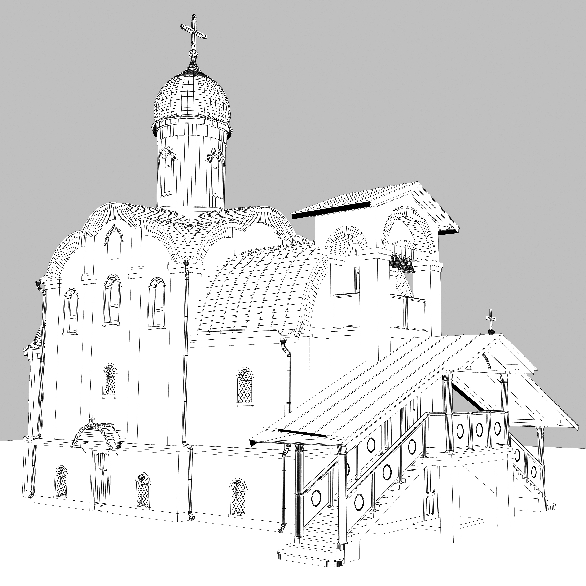 3d model of orthodox church